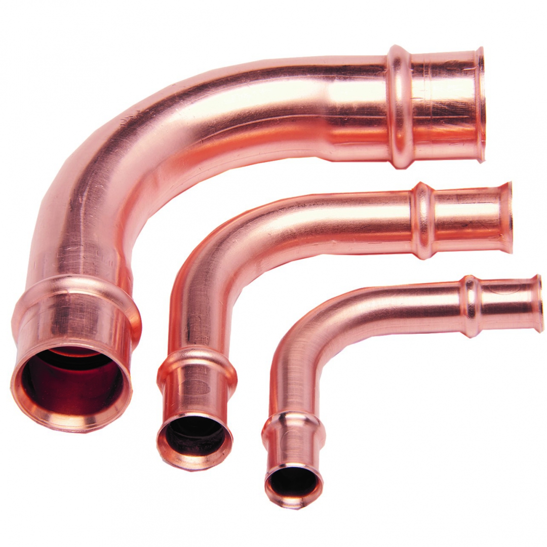 RLS Copper Refrigerant 90° Elbows - Press x Press | ACR Pipes & Fittings